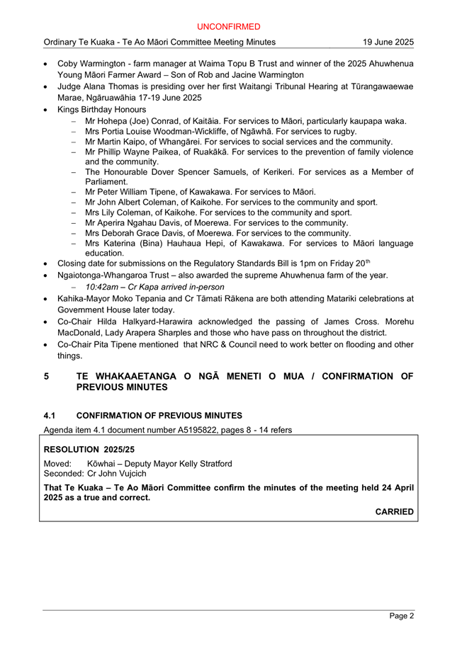 Agenda of Ordinary Te Kuaka - Te Ao Māori Committee Meeting - Tuesday ...